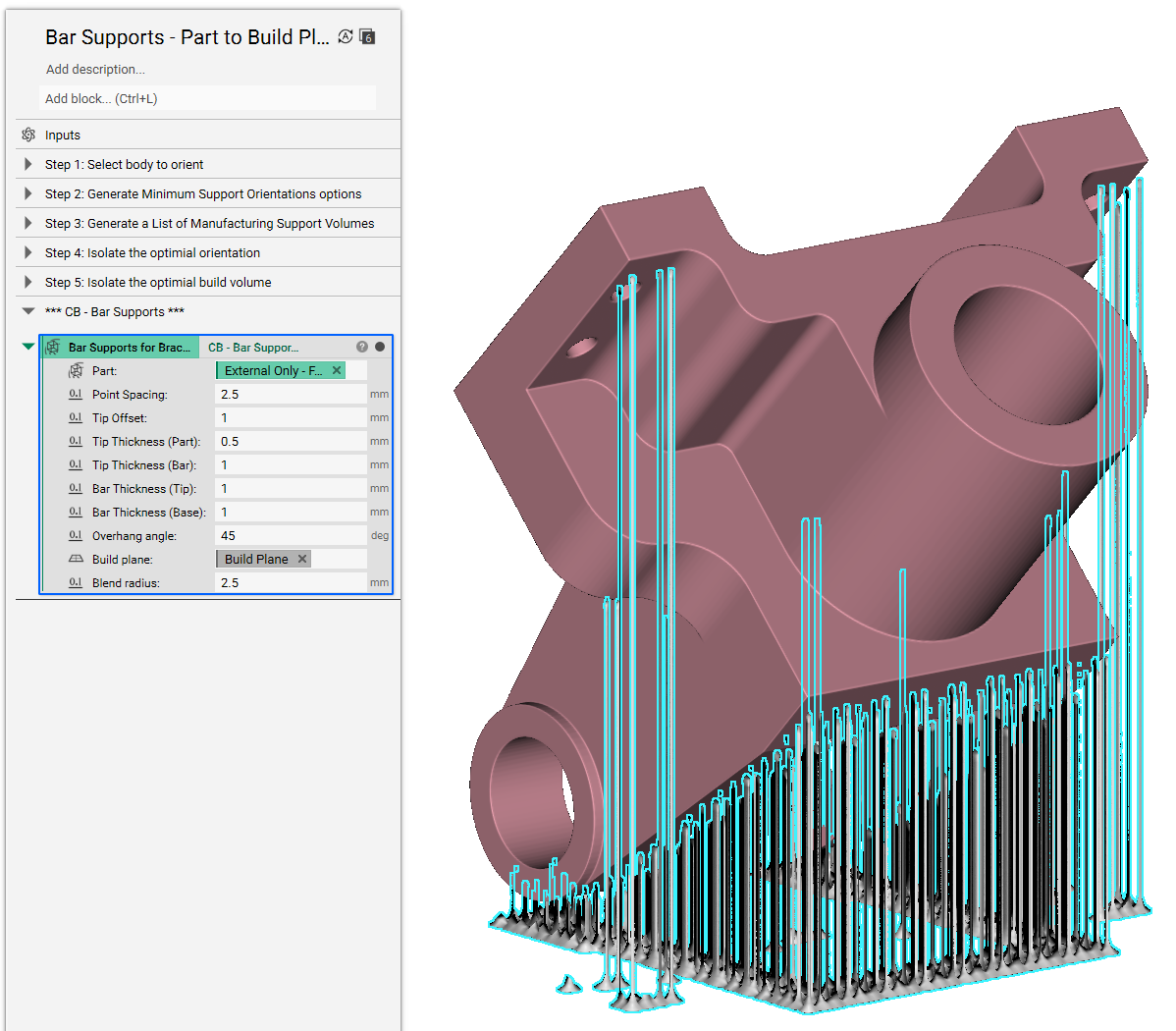 How to generate bar supports under a part – nTop