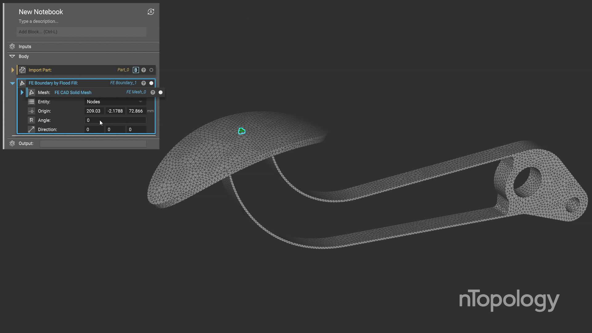 How to select boundaries of an FE Mesh - FE Boundary by Flood Fill ...