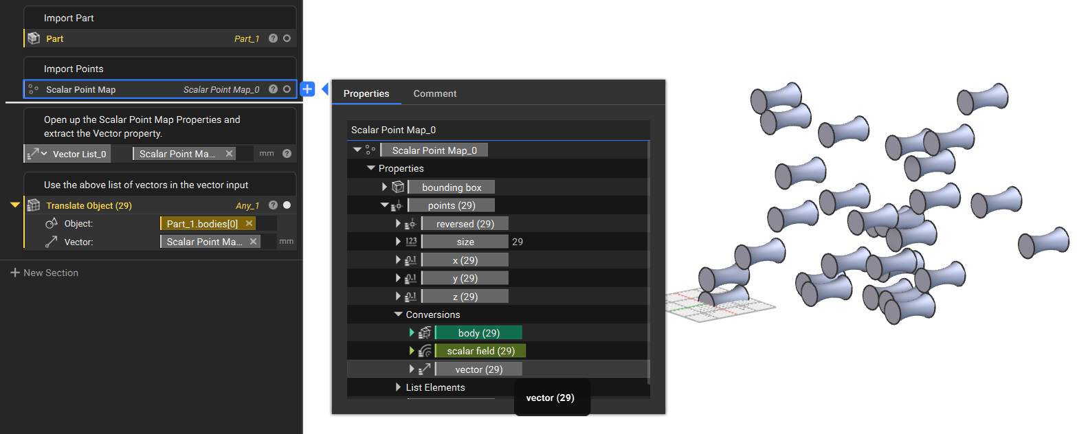 How to translate and array an object to a set of points – nTop Support