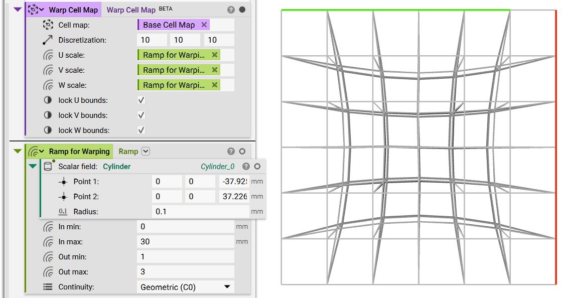How to warp the cell size of a Cell Map – nTop